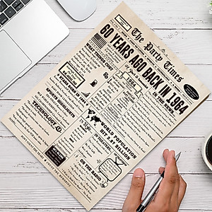 Giant 60th Birthday Card Gift for Women Men, Hilarious 60 Years Old Birthday Gift for Husband Wife, Large 60 Bday Party Decorations for Friends Family, Back in 1964 Birthday Card for Mom Dad