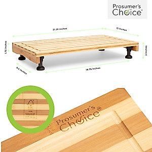 Prosumer's Choice Premium Bamboo Large Cutting Boards | Stovetop Cover with Juice Grooves For Kitchen | Large Wooden Butcher Block for Turkey, Meat, Vegetables, BBQ with Adjustable Legs, 11 X 21.25
