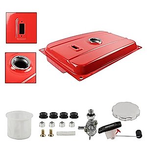 FLYPIG 2-3KW Red Universal 5 Gallon（US） Generator Fuel Tank 18.9 L Secondary Gas Tank Generator Petcock Filter Gauge Cap assembly Fit for EC2500 EC2500 S Replaces H009-A001-5G