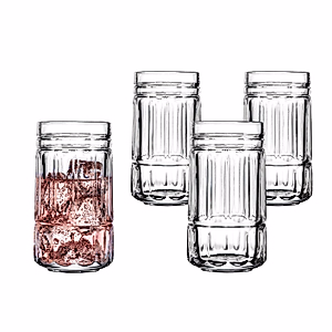 Highball Beverage Glass Cup Wooster by Godinger - Set of Four