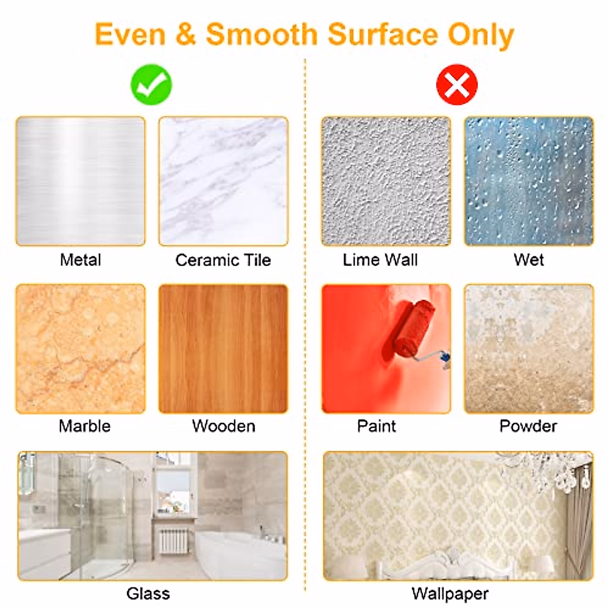 Adhesive Shower Curtain Rod Holder, Curtain Rod Bracket with Adhesive Pieces No Drilling Spring Tension Rod Retainer for Bathroom Kitchen Wardrobe | Rod End Diameter within 0.86inch 2pcs White