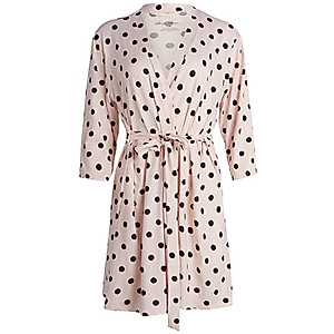 Marilyn Monroe Women's Pajama Set - 3 Piece Lounge Robe, Cami Tank Top, Pajama Shorts - Lace Trim Sleepwear for Women (S-XL), Size Small, Ice Pink Dot