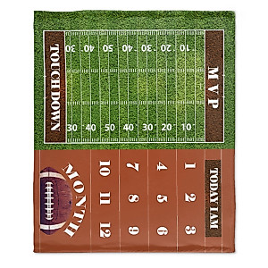 Todeyya Football Theme Monthly Baby Milestone Blanket for Boy Girl, Personalized Baby ​Super Soft Flannel Fleece Blanket for Newborn Baby Gifts S 50"X40" for Kid
