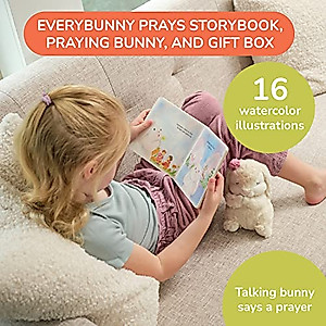 Tickle & Main Everybunny Prays, Baby and Toddler Gift Set with Praying Musical Bunny and Prayer Book in Keepsake Box, Girls, Pink