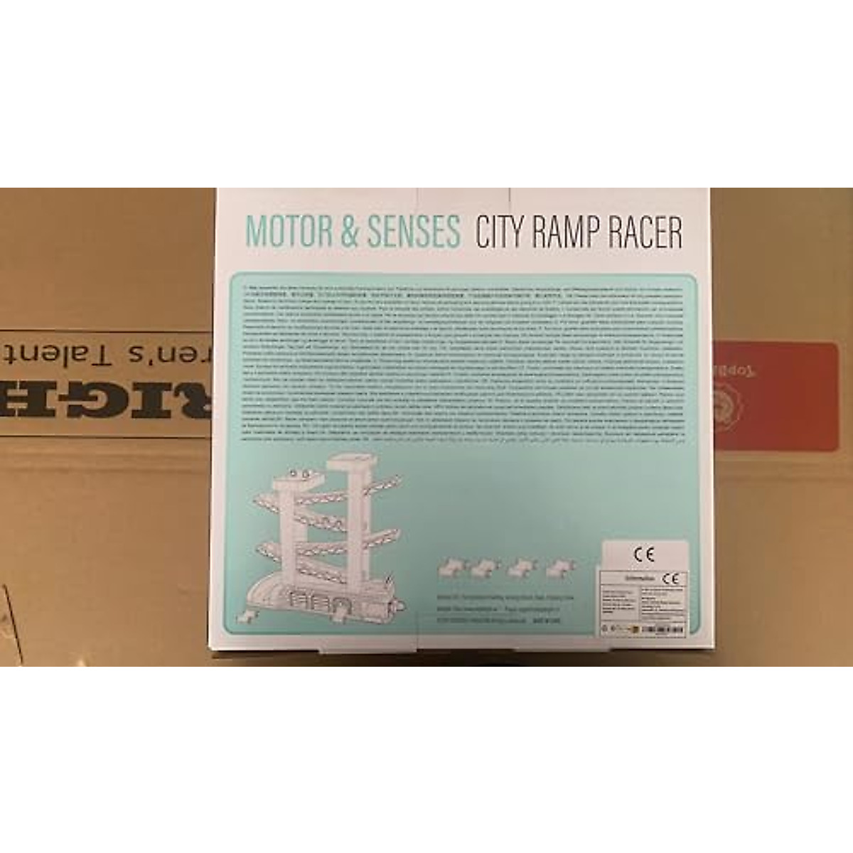 TOP BRIGHT Car Ramp Toy for 2 3 Year Old Boy Gifts, Toddler Race Track Toy for 18 Month Old with 4 Wooden Cars and 3 Car Garage