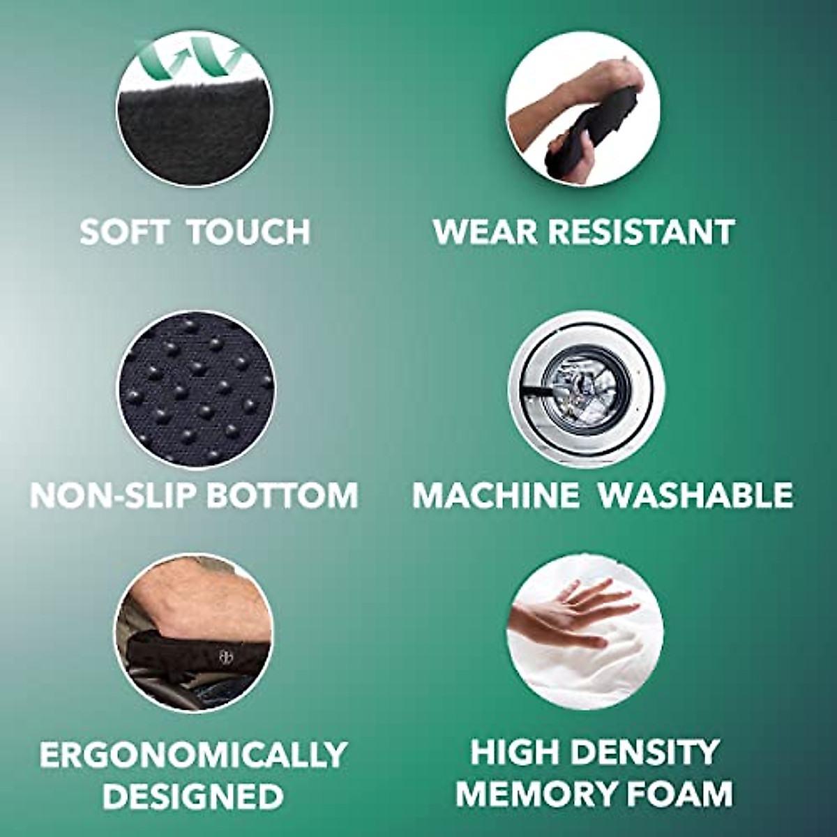 Ergonomic Memory Foam Office Chair Armrest Pads, Comfy Arm Rest Covers for Desk, Gaming, Computer and Wheelchair, offering Elbows and Forearms Pressure Relief (Set of 2)