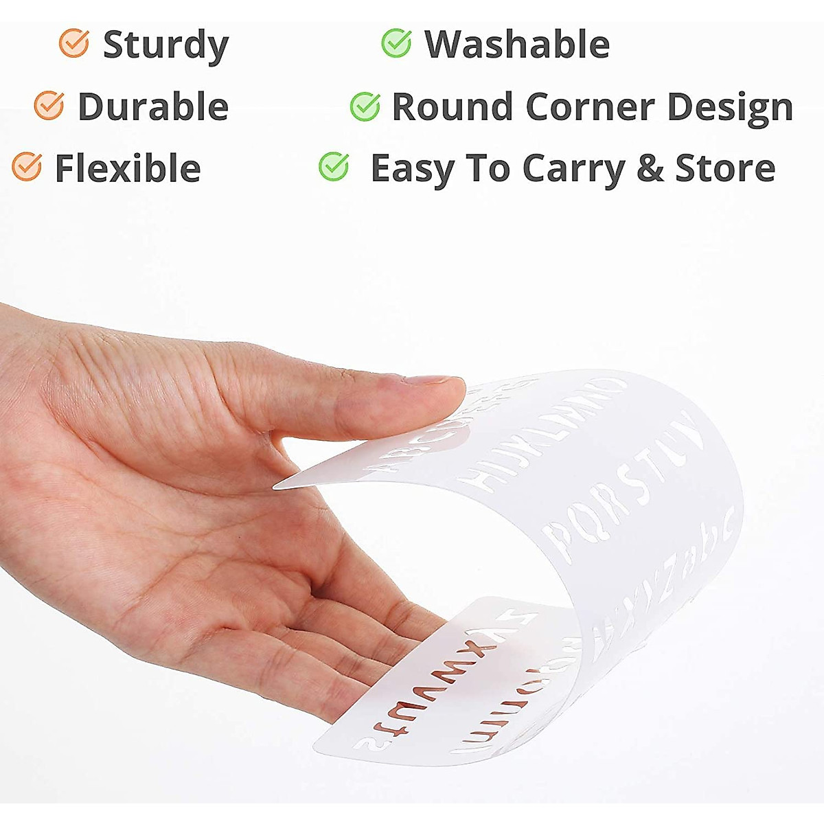 ELENTGE Letter Stencils 12 Pcs Stencils for Crafts 4x7 inch Alphabet Stencils Craft Stencils Lettering Stencils Numbers Stencils Stencils for Painting on Paper/Wood/Canvas/Plastic