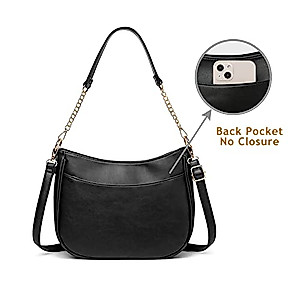 MIDAUP Underarm Saddle Shoulder Bag Vegan Leather Wallet Handbag Satchel Crossbody Bag for Women (Black)