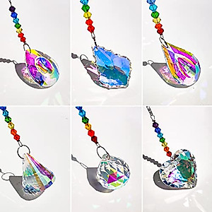 GLORIEROO Crystal Sun Catcher with Butterfly Dragonfly Hanging Ornament, for Window Room Decor Chandeliers Home Garden Christmas Tree Party Wedding Gifts (Pack of 6 Sun Catcher)