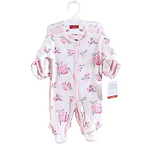 Hudson Baby Unisex Baby Cotton Sleep and Play Basic Pink Floral, Preemie