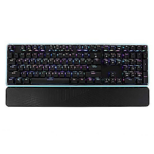Teerwere Gaming Keyboard Ergonomic Design 108 Key RGB Side Backlit Mechanical Gaming Keyboard with Wrist Pad ABS Keycaps Mechanical Gaming Keyboard (Color : Black, Size : Brown Switch)