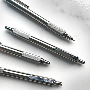 Zebra Pen F-701 Retractable Ballpoint Pen, Stainless Steel Barrel, Fine Point, 0.8mm, Black Ink, 1-Pack