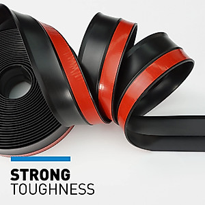 HOMWMPA Garage Door Seal Top and Sides Seal Strip, 34FT Rubber Weather Stripping Replacement, Weatherproofing Garage Door Seals with Adhesive Backed, Black