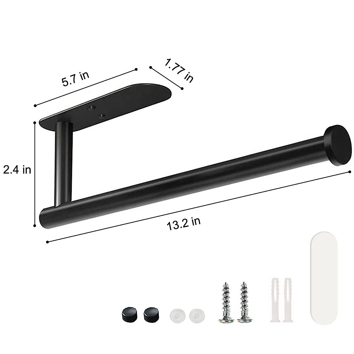Paper Towel Holder, SUS304 Stainless Steel Paper Towel Holder Under Cabinet, Self Adhesive and Drilling for Kitchen, Counter, Cabinet, Bathroom
