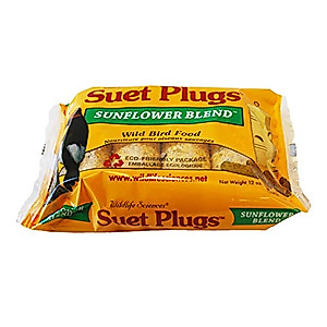 Wildlife Sciences Suet Plugs Variety 16 Pack, 4 Wrapped 4 Packs 12 Ounces Each