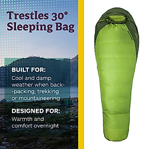 Marmot Men's Trestles 30° Sleeping Bag | Insulated, Water-Resistant, Left-Zip, Green Lichen/Greenland
