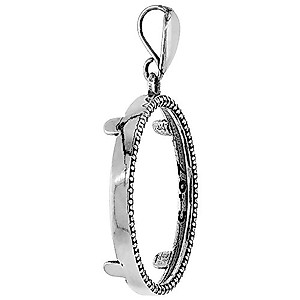 Sterling Silver Susan B. Anthony Bezel Sacagawea 26 mm Coins Prong Back Illusion Edge Coin NOT Included