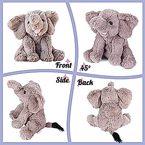 Hopearl Adorable Plush Calf Elephant Toy Floppy Elephish Ultra Soft Stuffed Animal for Boys Girls Kids Toddlers, Gray, 9''