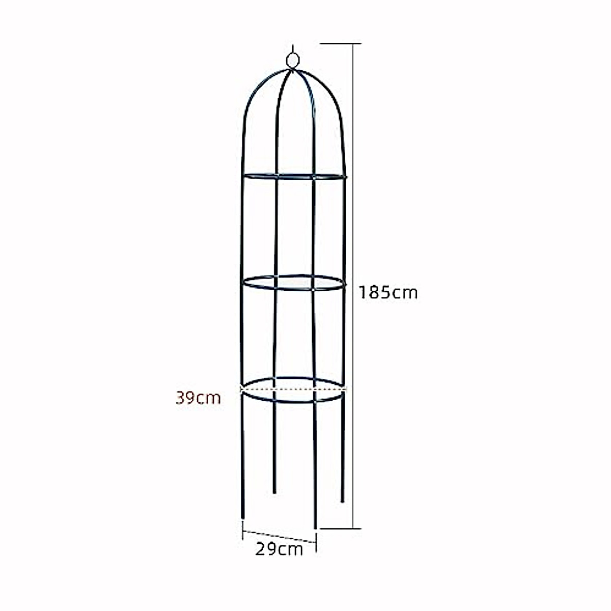 Metal Garden Obelisks Trellis for Climbing Plants Outdoor,1.85m Plastic-Coated Steel Frame Trellis Planter,for Rose Vine (Black)