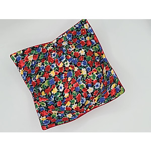 Red White Blue Roses Microwave Cozy Ditzy Floral Reversible Microwaveable Soup Holder Summer Potholder Flower Bowl Buddy Handmade Housewarming Hostess Gifts Under 10