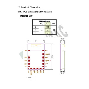 MDBT50-512K Nordic nRF52833 Module (18 GPIO) Chip Antenna Bluetooth Zigbee Thread Module BT5.2 FCC IC CE MIC Telec KC SRRC RCM NCC