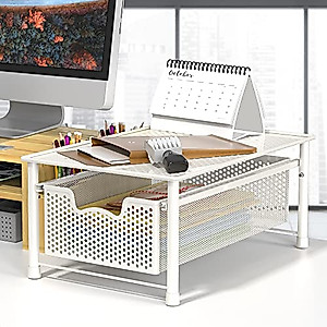 Simple Houseware Stackable Cabinet Basket Drawer Organizer, White