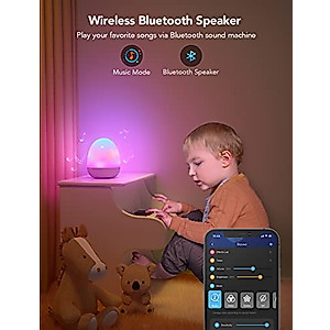 Govee RGBIC Easter Night Light, Sound Machine, Bluetooth Speaker in One, 60+ Music, Game & Sence Modes, Portable Table Lamp with Charging Base, White Noise Machine, Sleep Trainer for Gentle Wake Up
