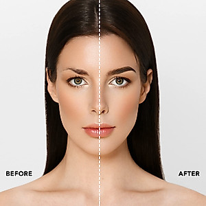 ALLROSE Eyebrow Stamp Stencil Kit - Waterproof Eye Brow Stamping Kit for Perfect Eyebrows with 20 Brow Stencils, Brow Stamp Stencil Kit, Dark Brown