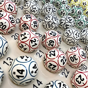 MR CHIPS Professional 12 Sided Coated Bingo Balls - Ping Pong Style for Electronic Equipment and Large Cages Multi-Colored 1.5” (38 mm)