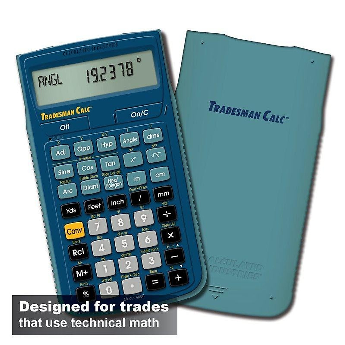 Calculated Industries 4400 TradesmanCalc Technical Trades Dimensional Trigonometry and Geometry Math and Conversion Calculator Tool for Tech Students, Welders, Metal Fabricators, Engineers, Draftsmen