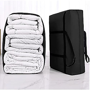 Evealyn Moving Bags Heavy Duty Extra Large 120L, Waterproof Luggage Storage Bags with Totes ,College Storage Bags Packing bags for Moving with Zippers for Clothes,Space Saving College Carrying Bag 2 Pack (Black)
