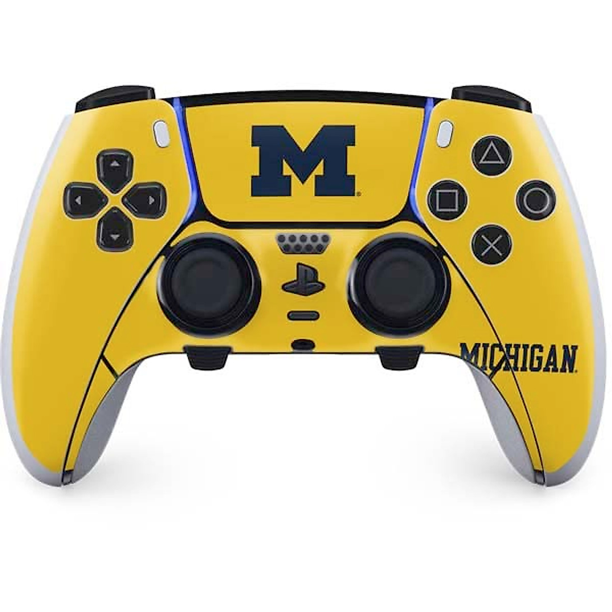 Skinit Gaming Decal Skin Compatible with PS5 DualSense Edge Pro Controller - Officially Licensed Michigan M Logo Yellow Design