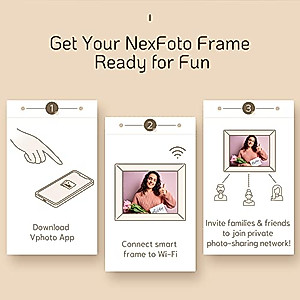 NexFoto 32GB Digital Photo Frame 10.1 Inch, WiFi Digital Picture Frame with HD Display, IPS Touch Screen, Easy to Share Photos Video via App, Auto-Rotate, Wall-Mountable, Gift for Grandparents