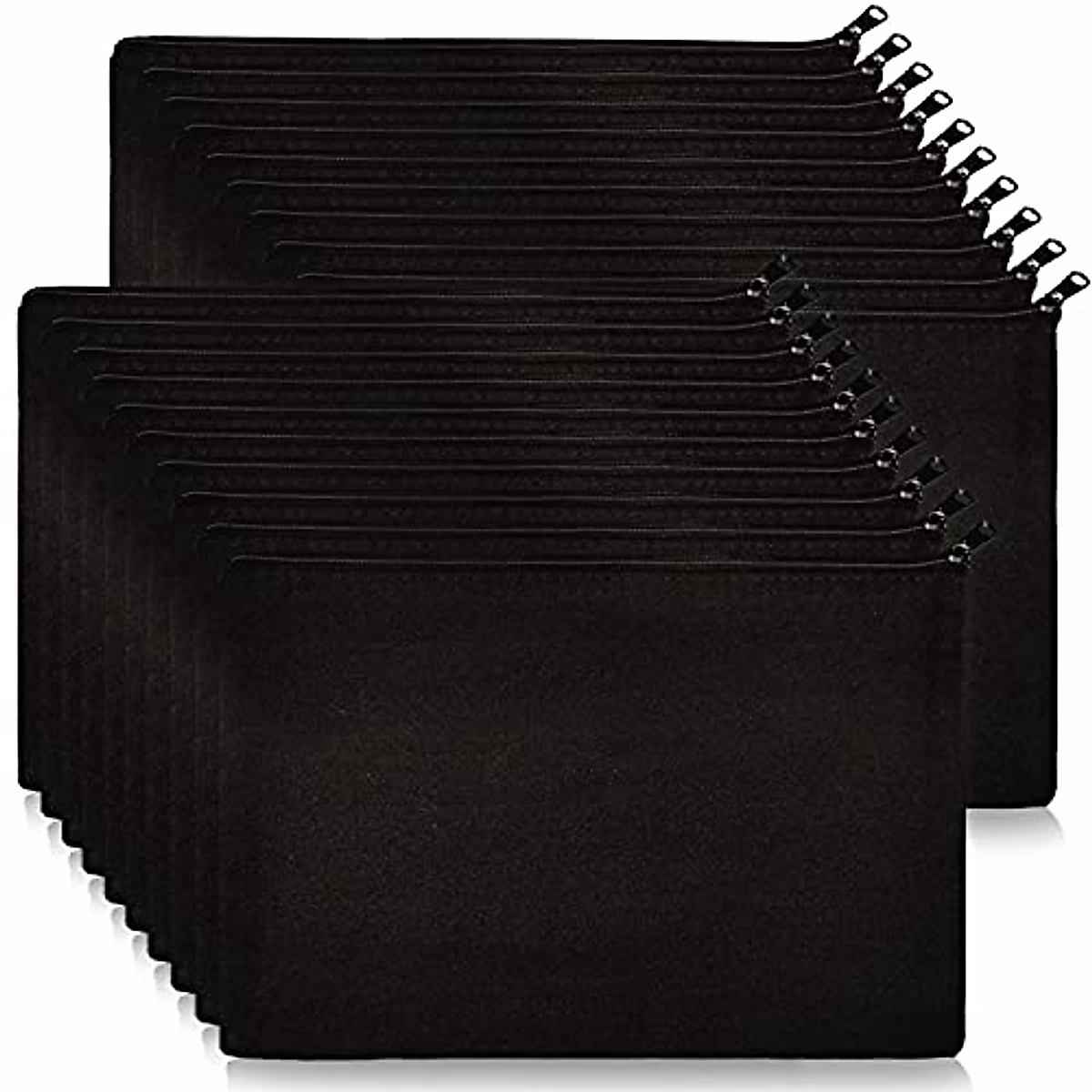 Koolmox 20 Makeup Bags in Bulk, 9x7 Large Black Canvas Pencil Pouch with Zipper, Cotton Cosmetic Bags Wholesale Plain Canvas Pouch for Painting, Heat Transfer Printing, Crafting, Drawing Decoration