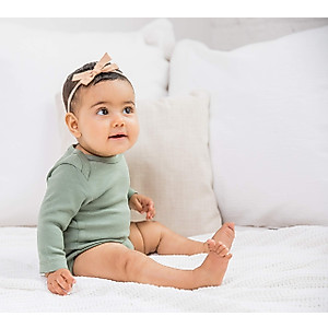 Colored Organics - Organic Cotton Baby Bodysuit - Long Sleeve Infant One Piece - Thyme Green - 6-12M