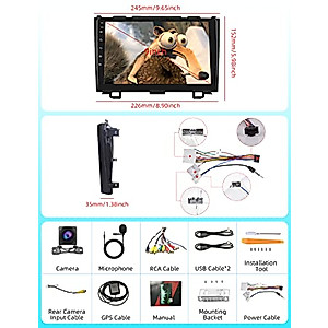 Car Stereo for Honda CRV 2007 2008 2009 2010 2011 with Wireless Apple Carplay, 9 Inch Touch Screen Android Car Radio with Backup Camera and External Microphone Support GPS Navigation, Mirror Link