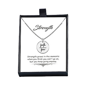 LeCalla 925 Sterling Silver Faith Over Fear Necklace for Women Teen, Gift for Best Friends, Gift for Her, Gift for Him