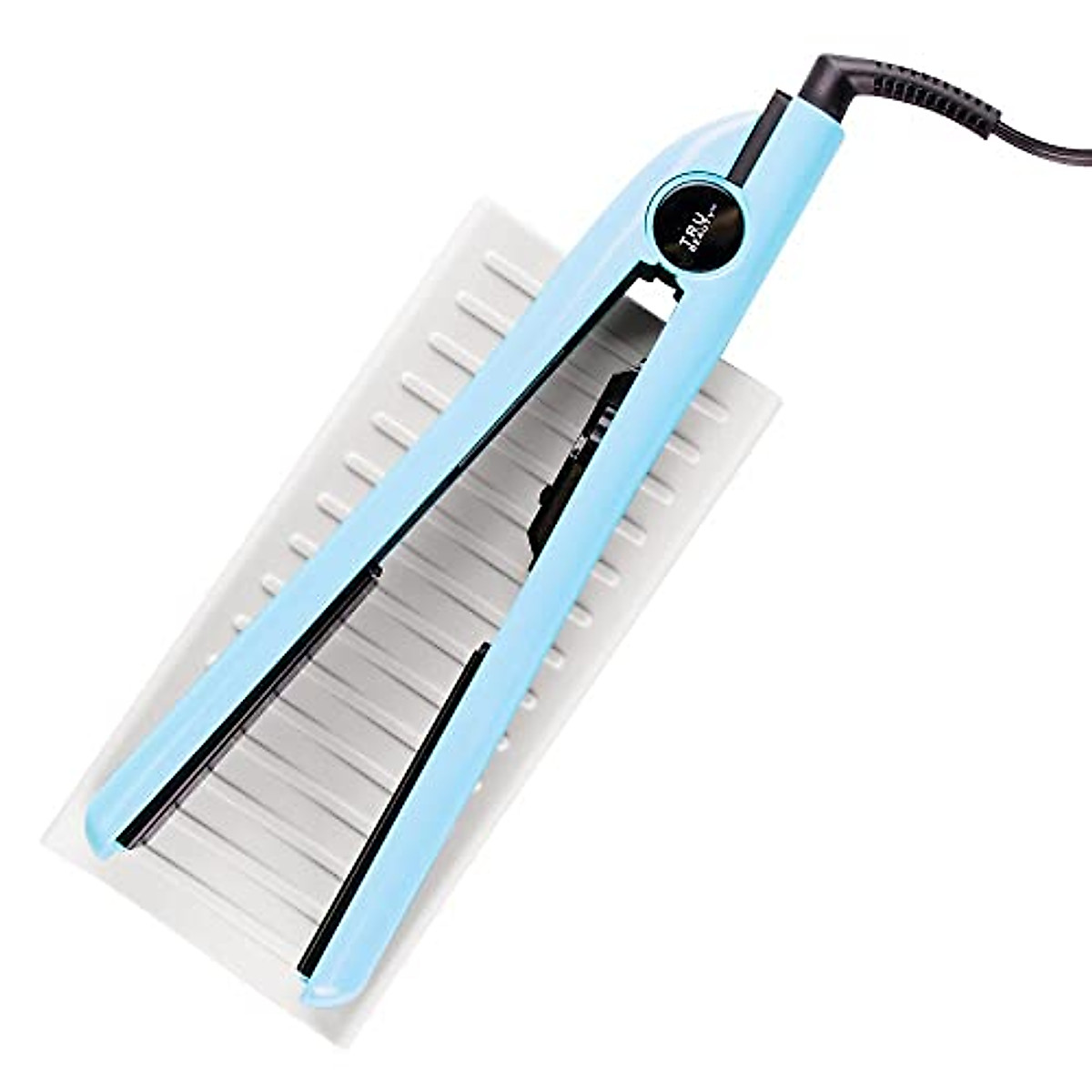 mDesign Silicone Heat-Resistant Hair Care Styling Tool Mat Tray - Rest Curling Irons, Flat Irons, Straighteners, Sticks, Wands - for Bathroom Vanity Countertop - Non-Slip, Waterproof - White