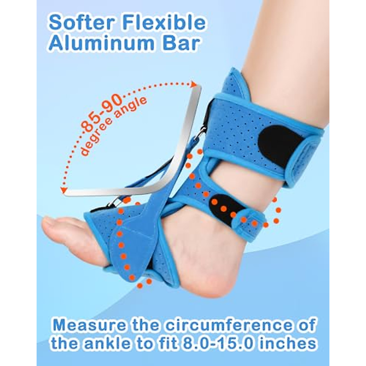 ABSKRYO 2 Pack Plantar Fasciitis Night Splint Sock Relief Plantar Fasciitis Brace with Arch Support