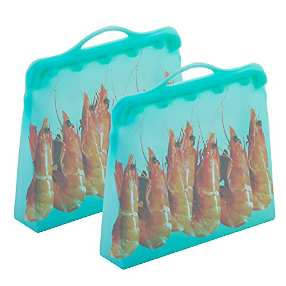 Reusable Silicone Gallon Food-Storage Bags (3.78 L)– Cooks a Whole Chicken - Upgraded and Patented Easy Open and Close System - Storage Dates and Measurements.… (2 Blue Gallon Bags Bundle)