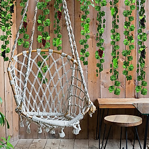 HECATY 12 Strands 87 Ft Fake Vines, Artificial Greenery Garland Hanging Ivy Leaf Plant for Wedding Party Bedroom Home Decor Baby Shower