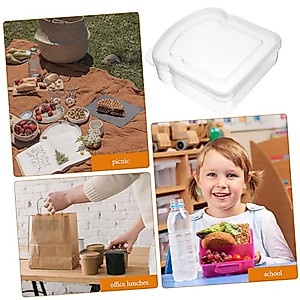 Hoement Lunch Box Container Sandwich Space Box Toast in Plastic Sandwich Containers for Picnic