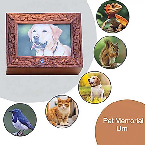 Wooden Photo Urn Box for Cat and Dog Ashes |Wood Cremation Urns for Pet Ashes | Funeral Urns | Decorative Urns | Burial Urns ((A))