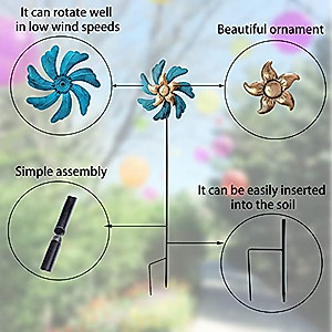 RTWAW Wind Spinner Outdoor Garden Decor Kinetic Wind Sculpture Metal Windmill for Outdoor Yard Patio Lawn Garden Decor