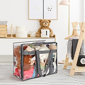 Fixwal 8 Pack Clear Clothes Storage Bags Vinyl Organizers with Sturdy Zippers Reinforced Handle Plastic Moving Totes for BlanketsLinen Bedding Duvet Transparent Space Saver Containers