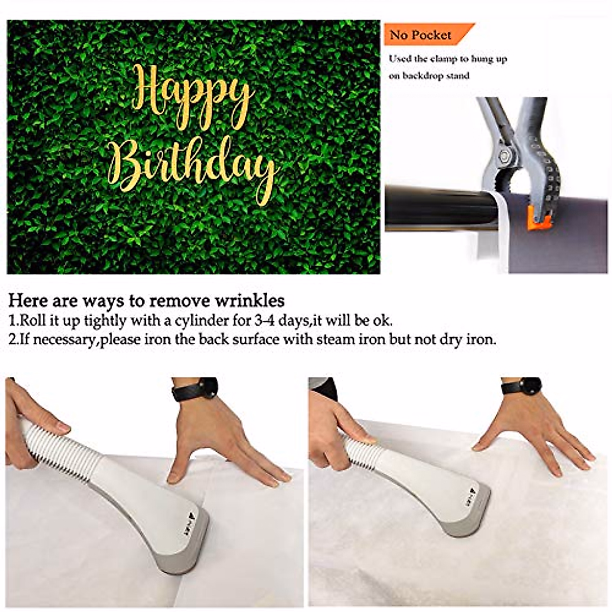 Avezano Green Leaves Happy Birthday Backdrop for Jungle Safari Party Decorations Photography Background Nature Green Rustic Lawn Leaves Birthday Party Photoshoot Photobooth (8x6ft)