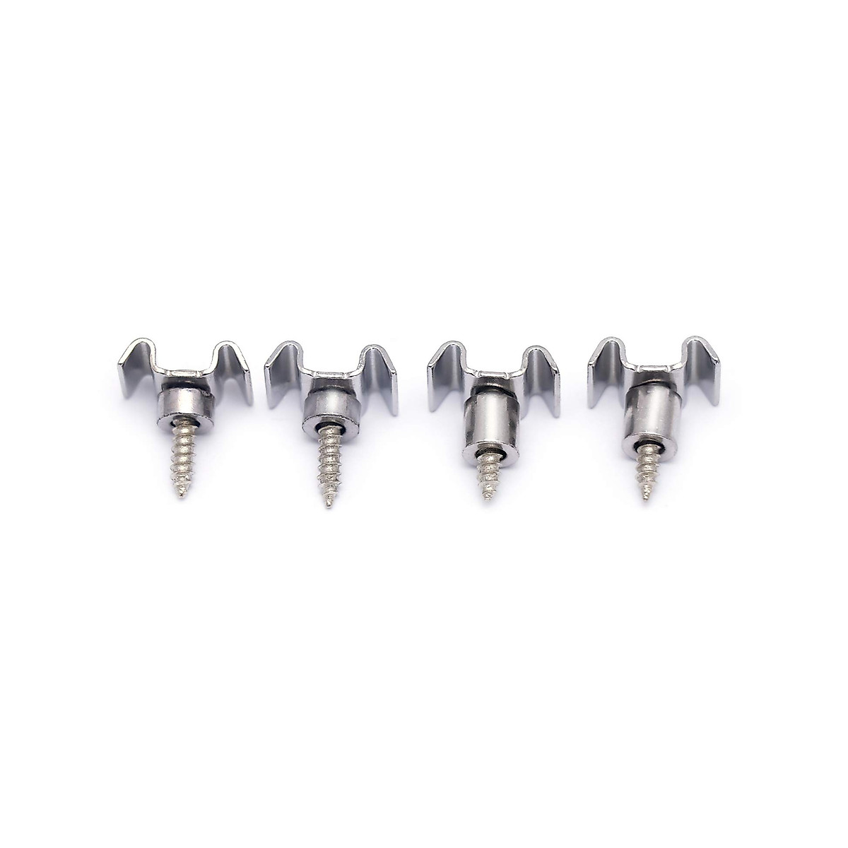Metallor Guitar String Trees String Retainer Guides Compatible with Strat Tele Style Electric Guitar Bass Parts Replacement Pack of 4pcs with Mounting Screws Chrome.