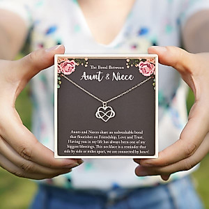 RareLove Aunt Gifts,Aunt Christmas Gifts,Gifts for Aunt Gifts from Niece,925 Sterling Silver Tiny Infinity Heart Necklaces for Women,Aunt Niece Necklace