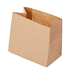 Bag Tek 4.25" x 2.5" x 3.75" Paper Bags For Snacks, 100 Large Paper Bag For Foods - Disposable, Greaseproof, Paper Kraft Snack Bags, For Popcorn, Cookies, Fries, And More, Restaurantware