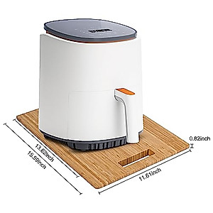 KLEVERISE Appliance Slider - Kitchen Caddy Appliance Sliding Tray Bamboo Wood Countertop Storage Accessory for Kitchen Appliance Coffee Maker Mixer Air Fryer Rolling Slider, Long 12x16